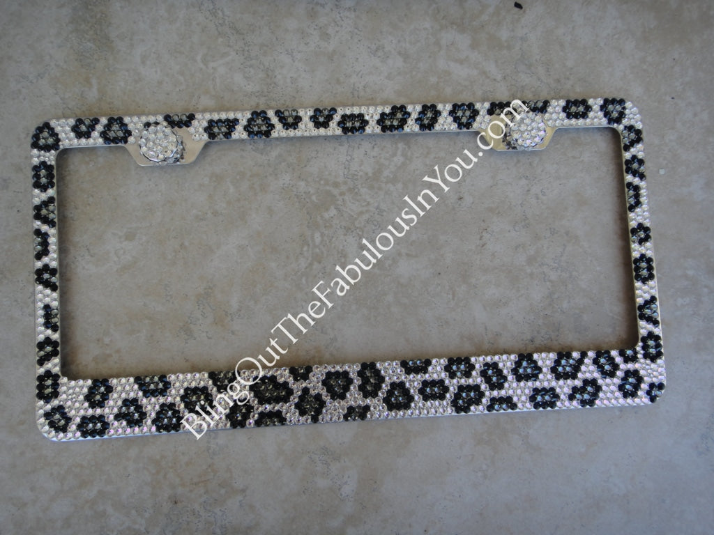 Ice Leopard License Plate Frame – crystalfetish